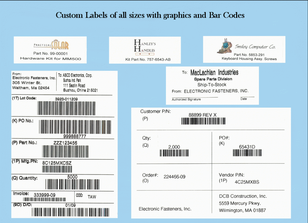 Custom Labels - Electronic Fasteners, Inc.
